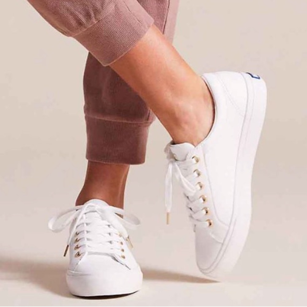 Keds Jumpkick Sneakers White Leather Sz 9 - Gem